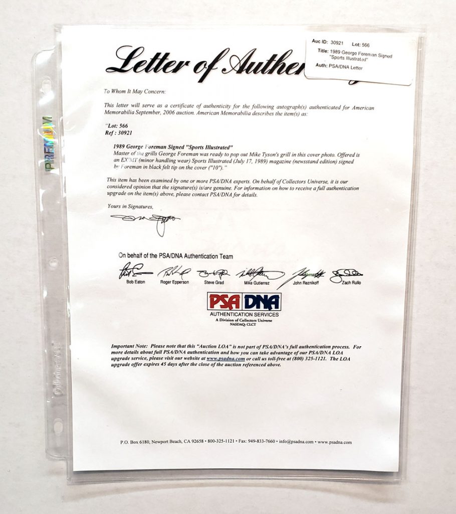 George Foreman Signed SI Cover 30921 - SWIT Sports