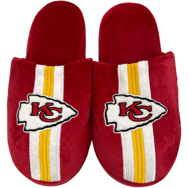 Kansas City Chiefs Striped Team Mens Slippers - SWIT Sports